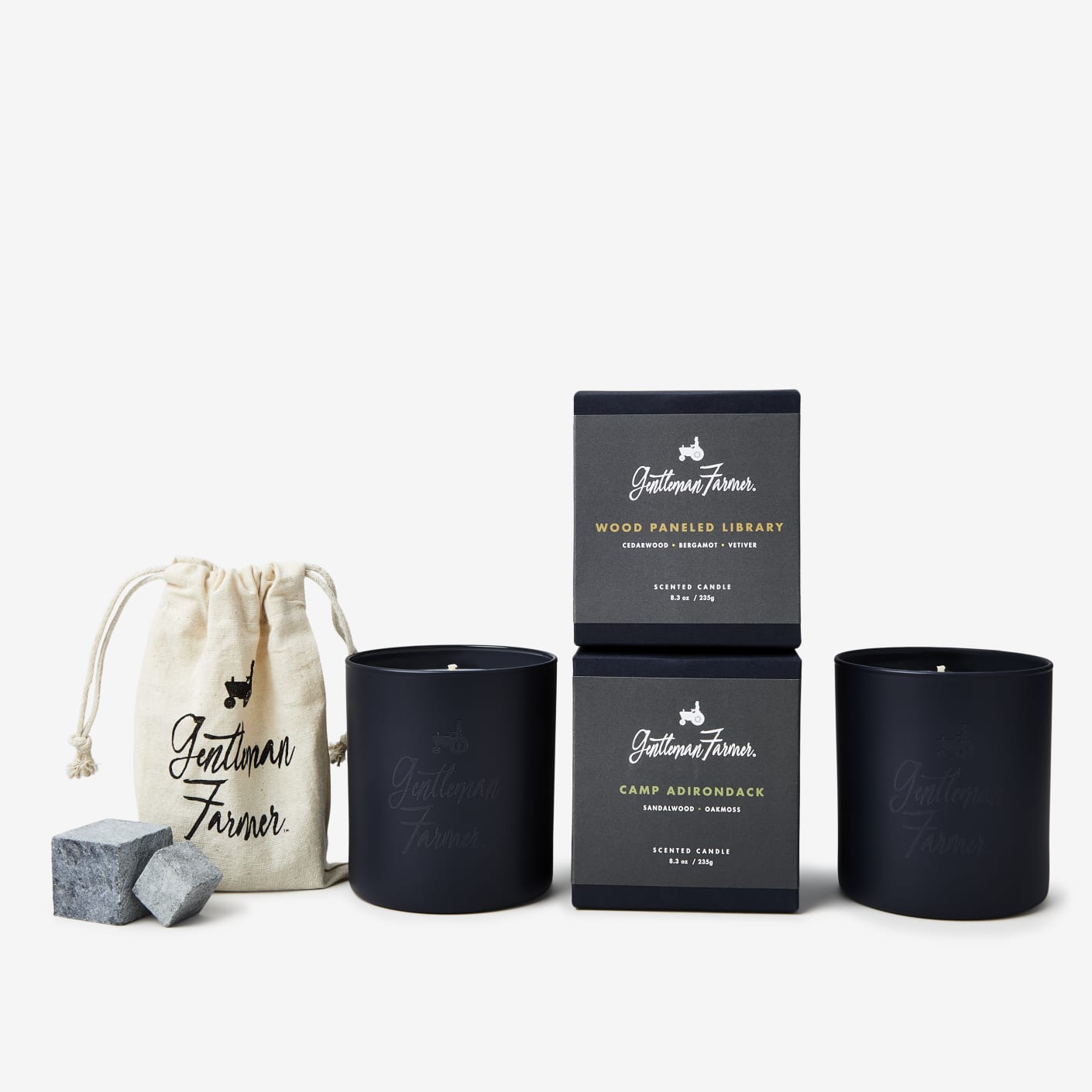 Gentleman Farmer Candle & Whiskey Stone Bundle | Bespoke Post